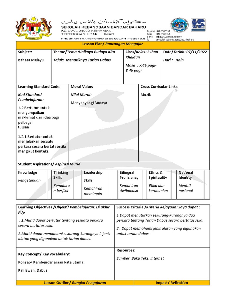 Lesson Plan Dabus | PDF