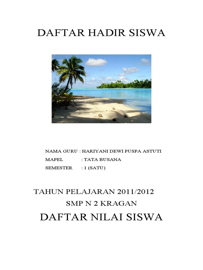Cover Daftar Hadir Siswa | PDF