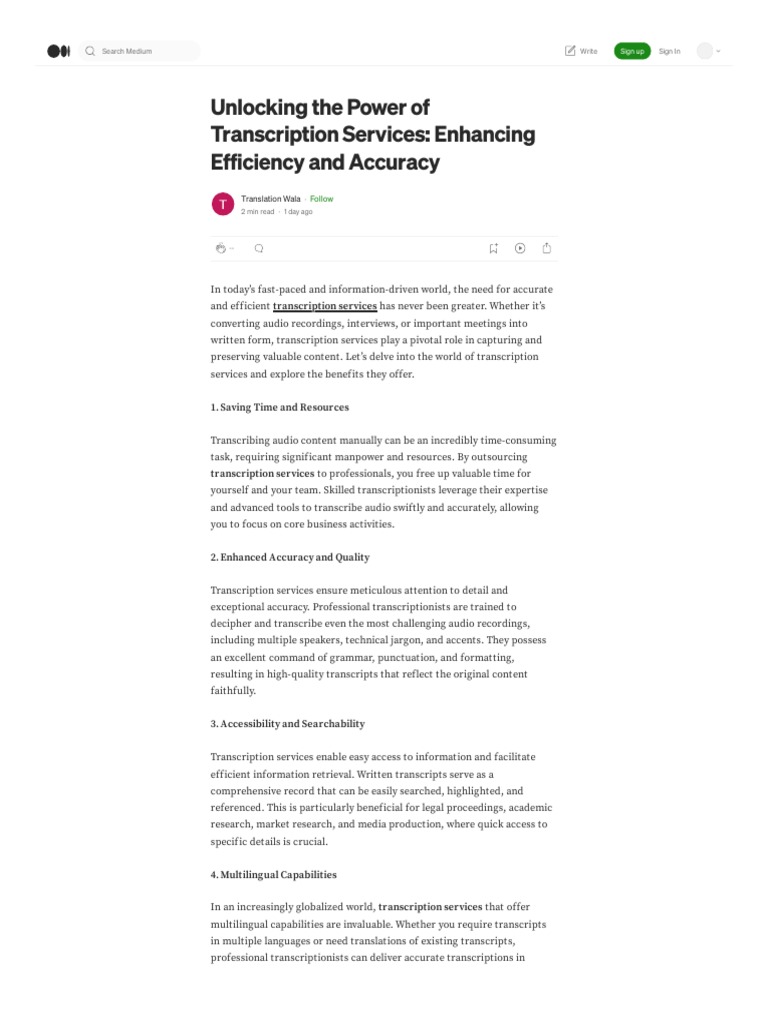 Unlocking The Power of Transcription Services Enhancing Efficiency and ...
