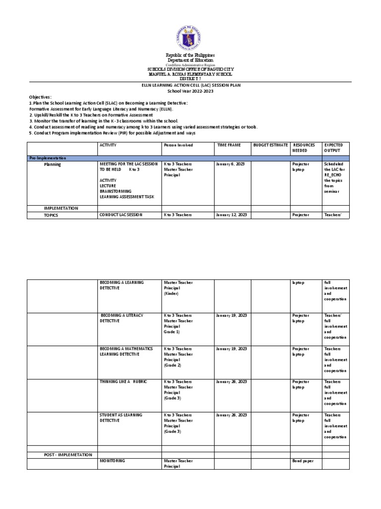 Elln Second Lac Session | PDF | Teachers | Cognitive Science