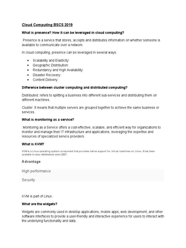 Cloud Computing BSCS 2019 | PDF