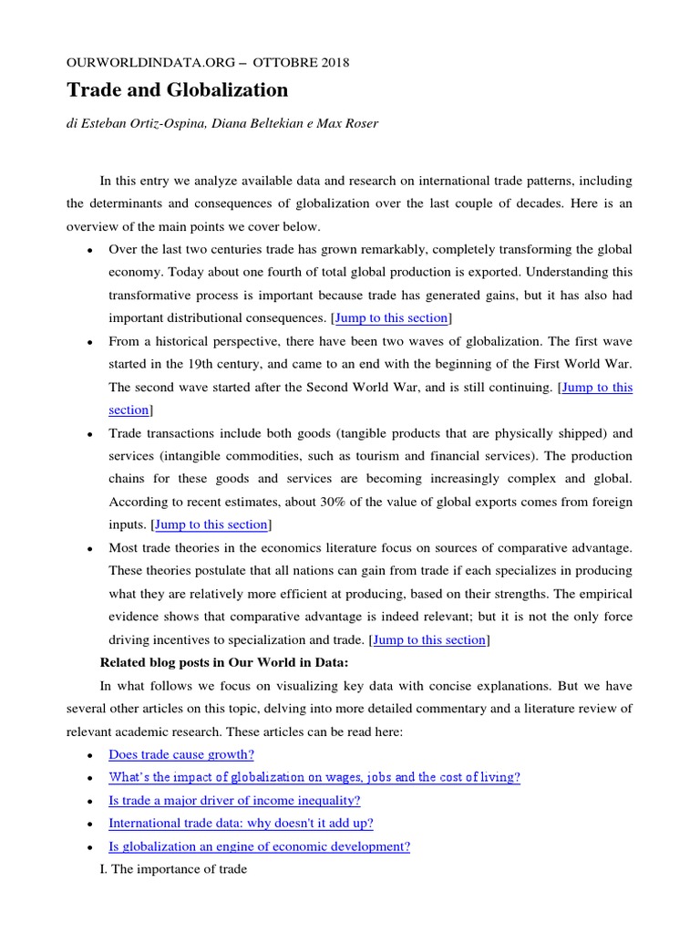 Trade and Globalization | PDF | Cost Of Living | Economic Growth