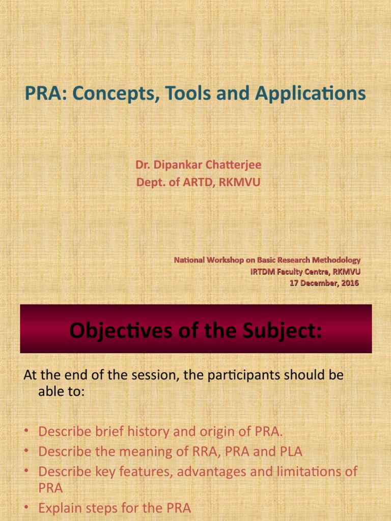 Participatory Rural Appraisal (PRA) | PDF
