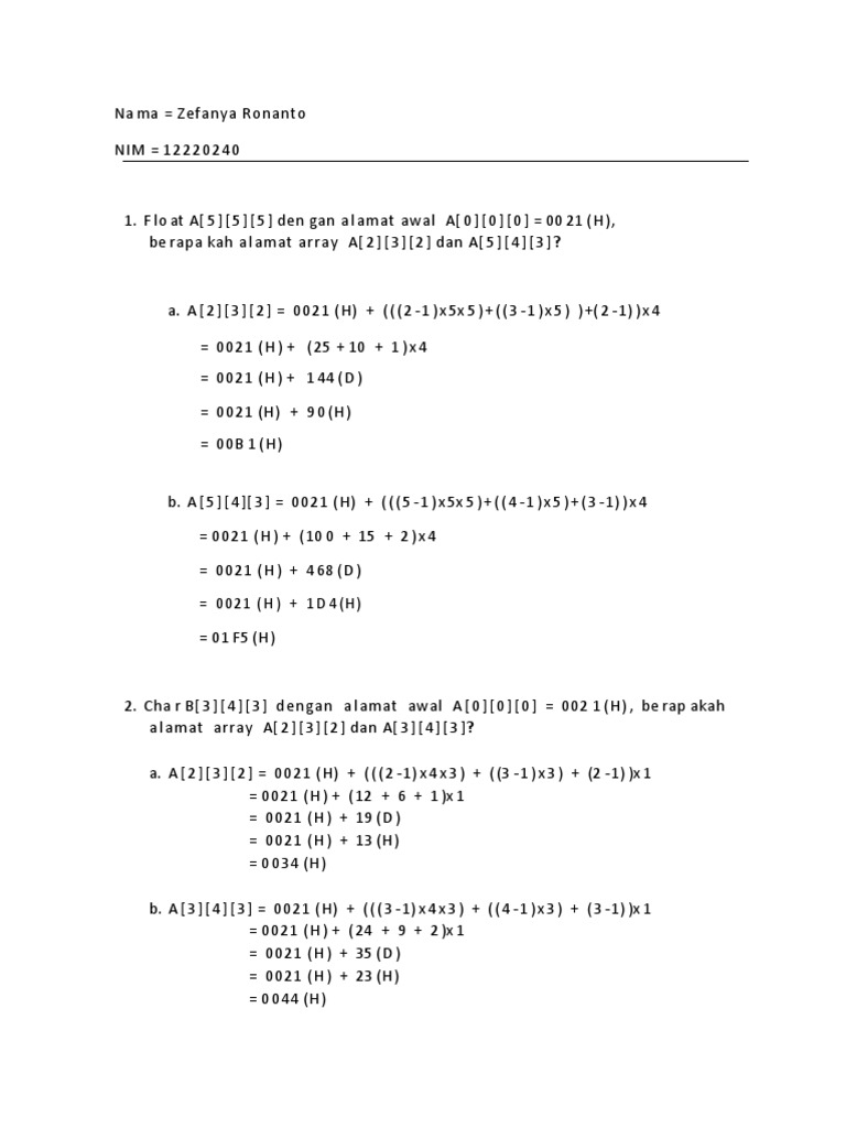 Array 3 Dimensi | PDF