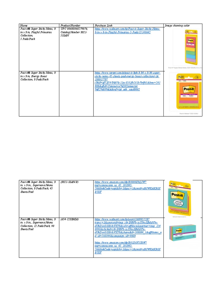 3x3 Sticky Notes | PDF