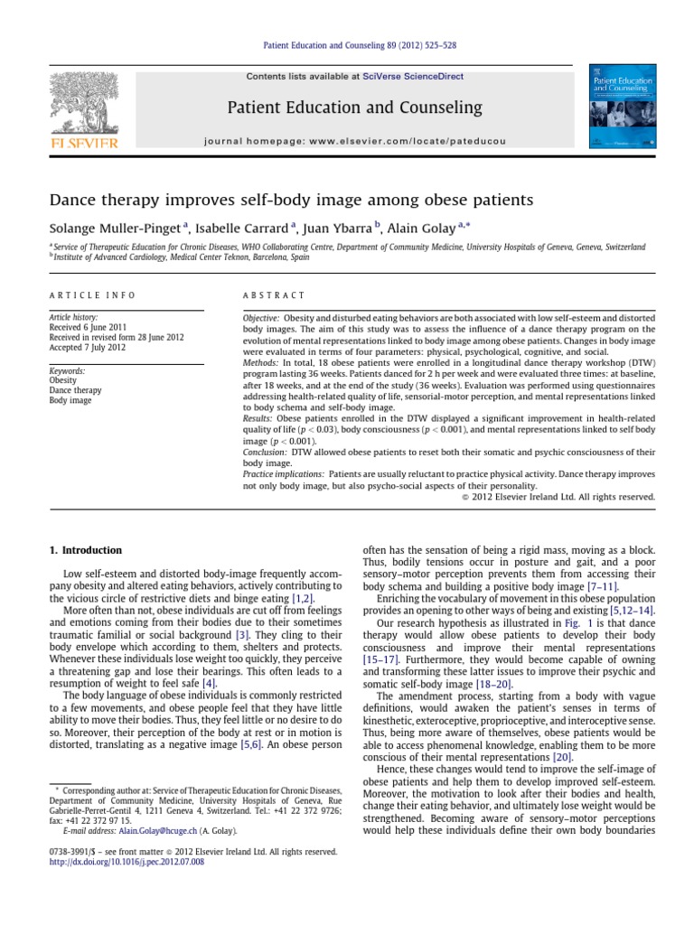 Dance Therapy Enhances Body Image in Obesity | PDF | Psychotherapy ...