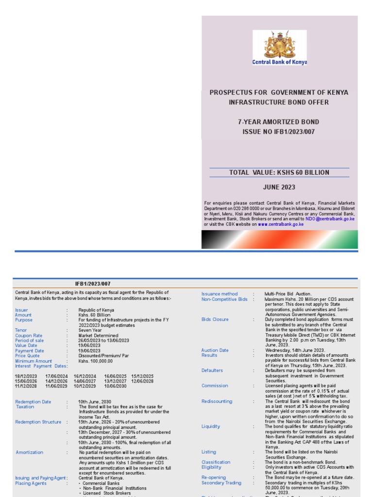 Bonds 32319642 - JUNE 2023 IFB1-2023-007 DATED 19-06-2023 | PDF | Bonds (Finance) | Securities ...