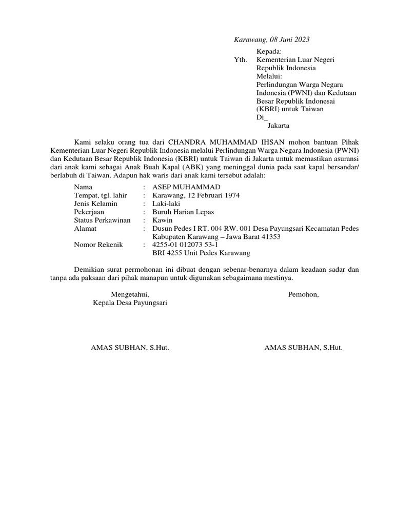 Surat Klaim Asuransi | PDF