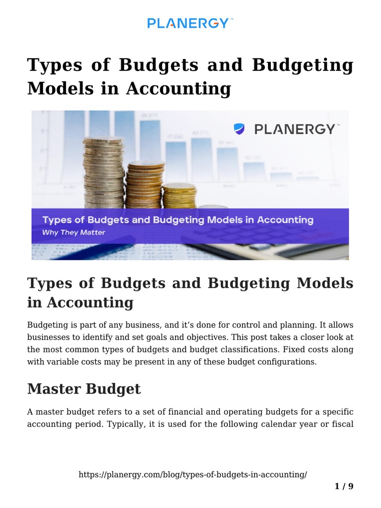 Types of Budgets in Accounting | PDF