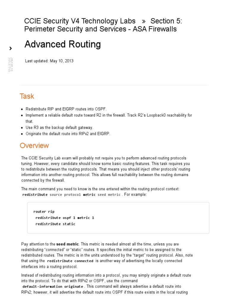 Advanced Routing Pdf Routing Computer Networking