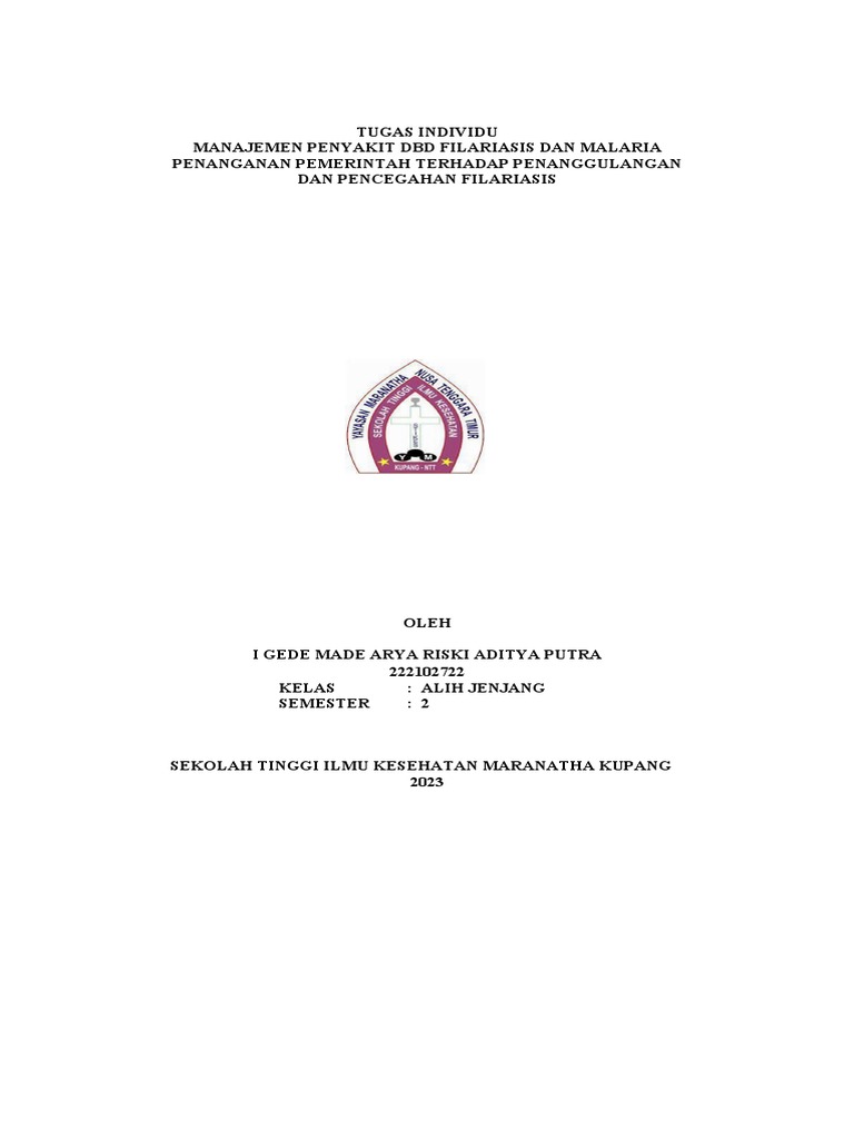TUGAS INDIVIDU FILARIASIS - 222102722 - I Gede Made Arya Riski Aditya ...