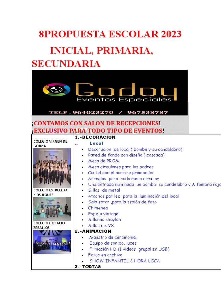 Paquete Promo 2023 Inicial, Primaria, Secundaria | PDF | Carne | Cocinando