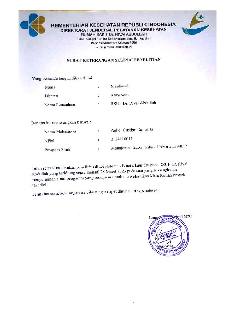 Surat selesai | PDF