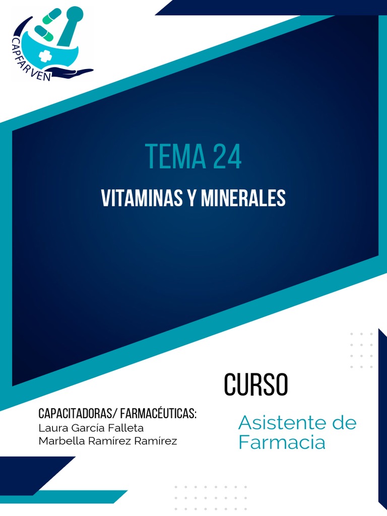 TEMA 24. Vitaminas y Minerales | PDF | Vitamina | Zinc