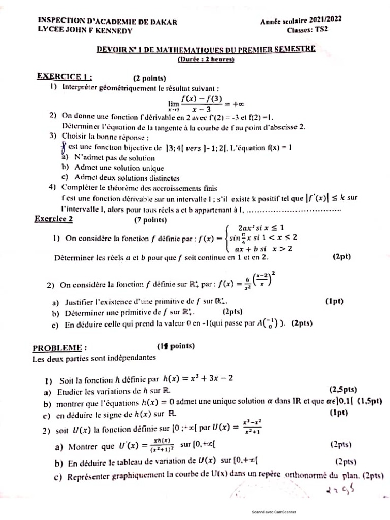 D1 - Maths TS | PDF