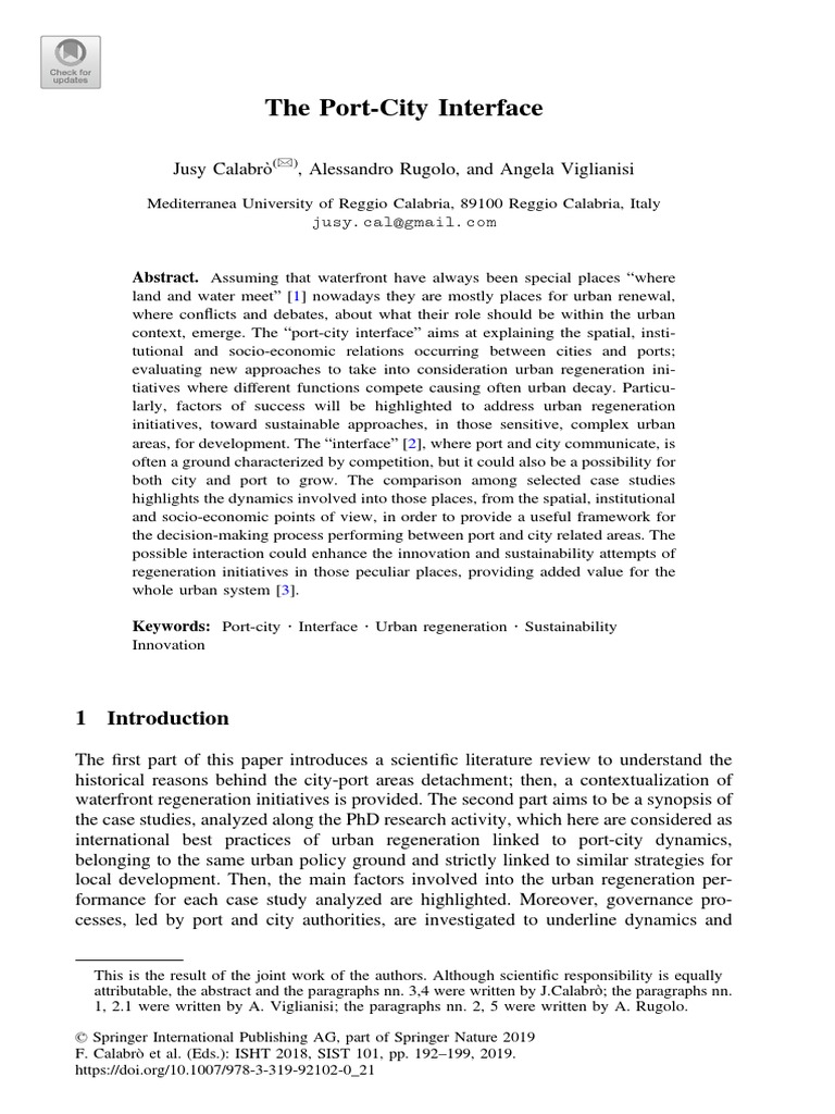 The Port City Interface | PDF | Urban Renewal | Sustainability