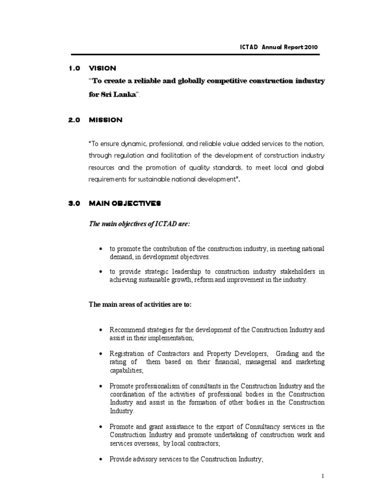 ICTAD Annual Report 2010 | PDF