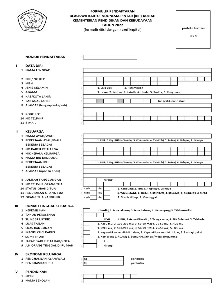 Formulir Kip-K 2022 Apj | PDF
