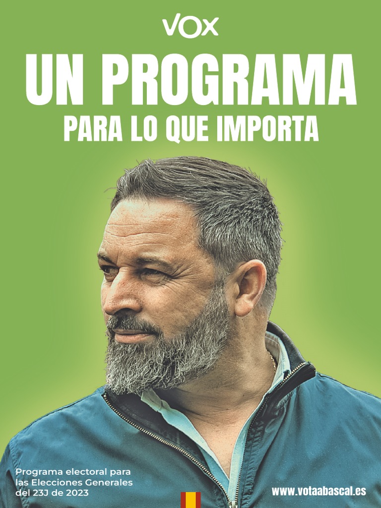 Programa Electoral de Vox | PDF | Politics Of Spain | Spain