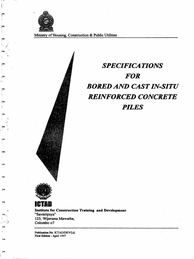 ICTAD-DeV-16-Specifications for Bored and Cast Insitu Pile | PDF