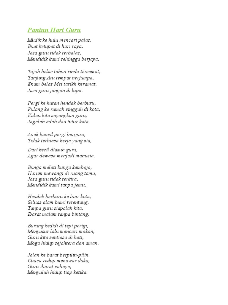 Pantun Hari Guru | PDF