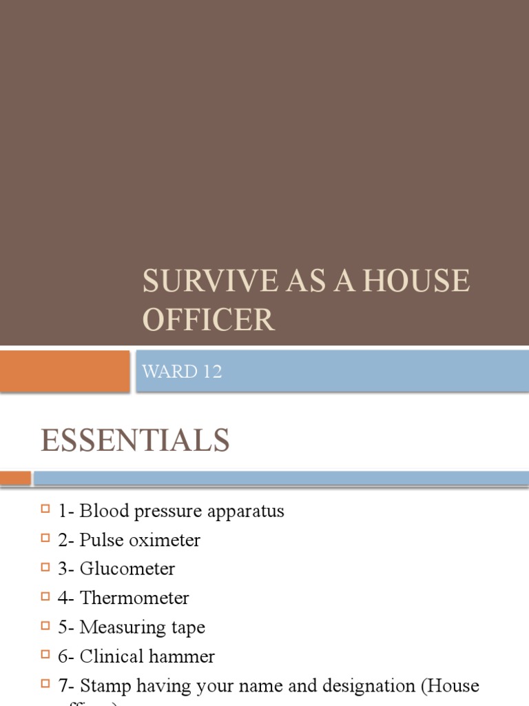 Survive As A House Officer | PDF