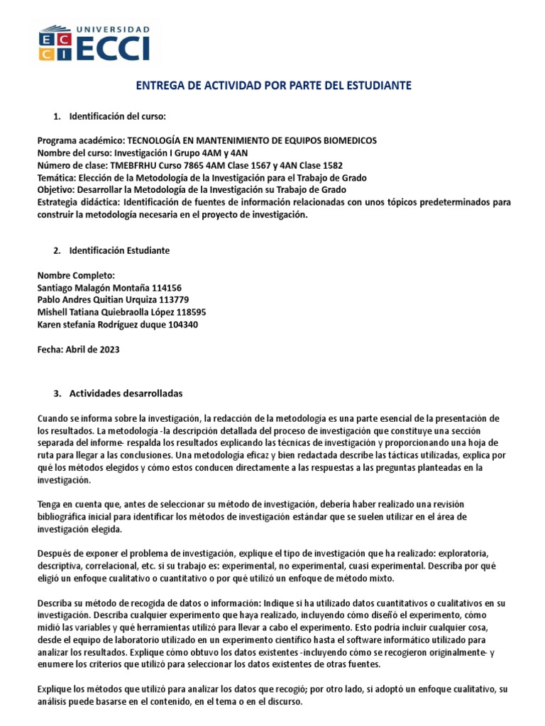 Anexo 4. Entrega de Actividad Metodología de Investigación | PDF | Experimentar | Science