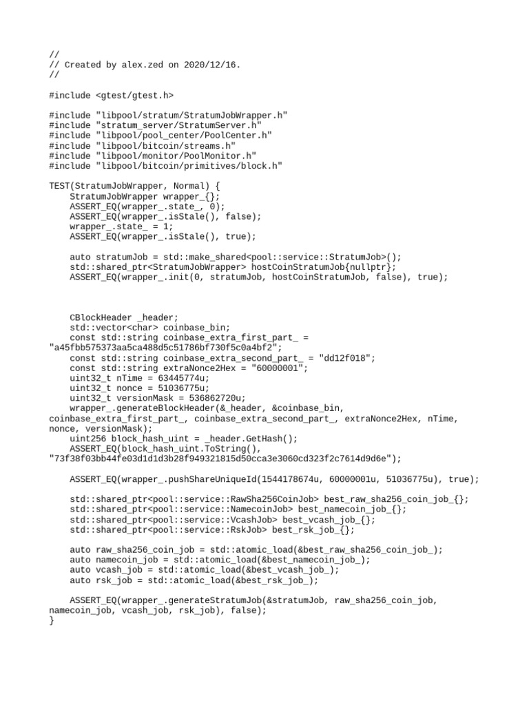Test Stratum Job Wrapper | PDF
