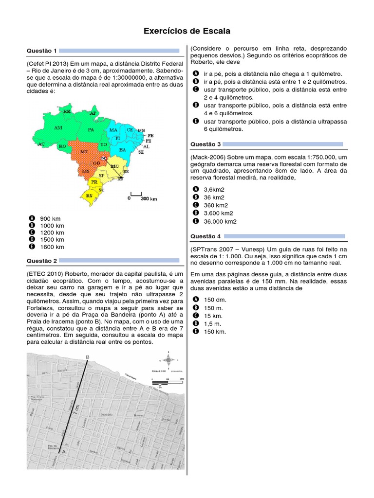 Exercícios de Escala | PDF