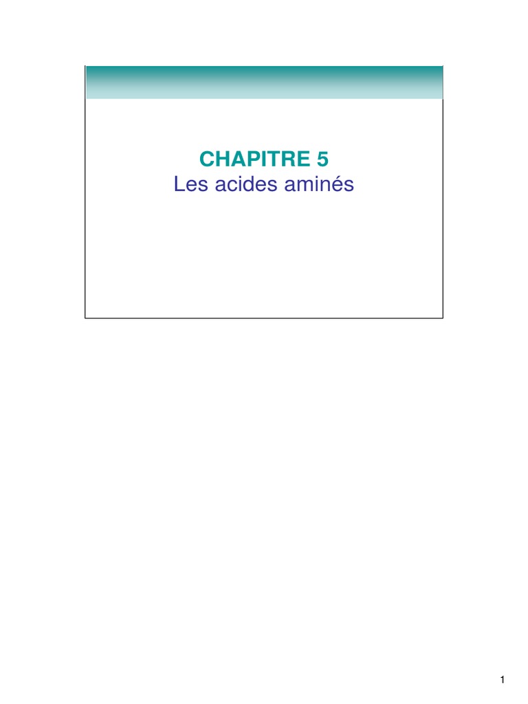 Acides Aminés : Structure et Propriétés | PDF | Acide aminé | Amine ...