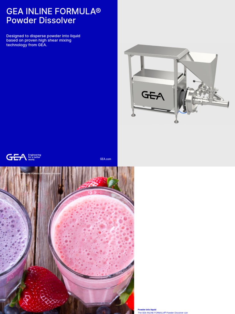 Gea Inline Formula Powder Dissolver Digitalbrochure 291499 | PDF ...