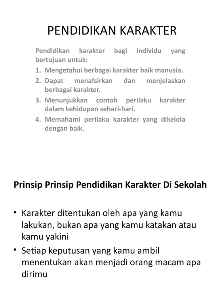 Pendidikan Karakter - PPT | PDF