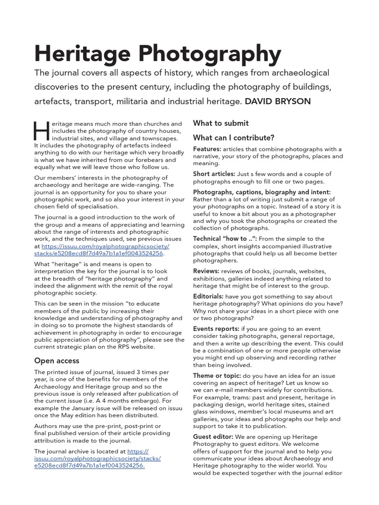 Heritage Photography Requirements | PDF | Image Editing