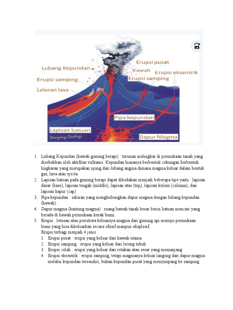 Bagian Bagian Gunung Berapi | PDF