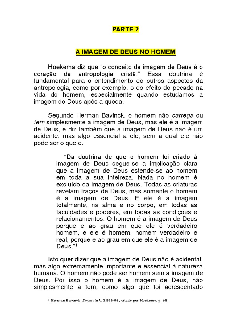 A Imagem de Deus no Homem | PDF | Adão e Eva | Pecado