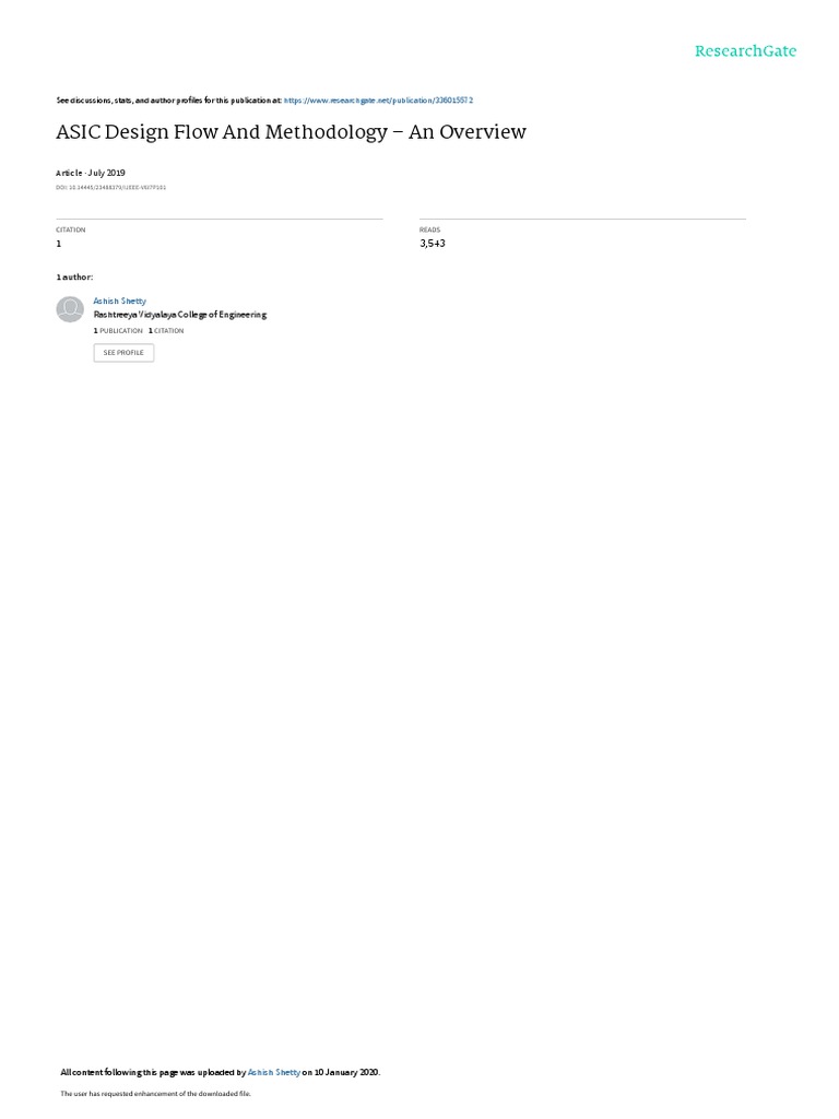 ASIC_Design_Flow_And_Methodology_-_An_Overview | PDF | Logic Synthesis ...