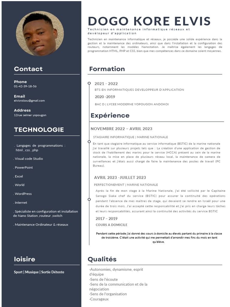 Blue Professional Modern CV Resume | PDF