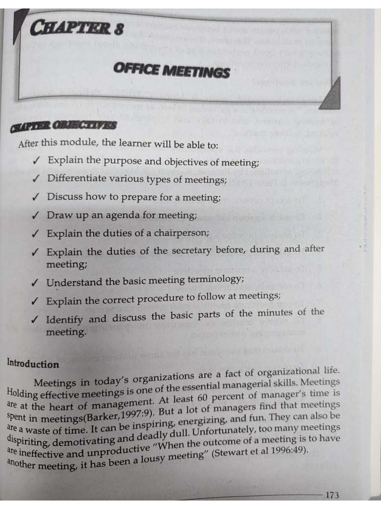 Chapter 8 Office Meetings | PDF