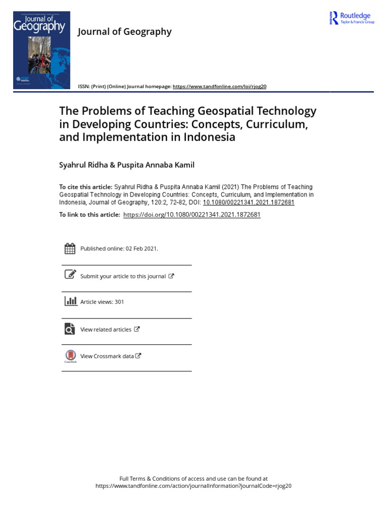 The Problems of Teaching Geospatial Technology in Developing Countries ...