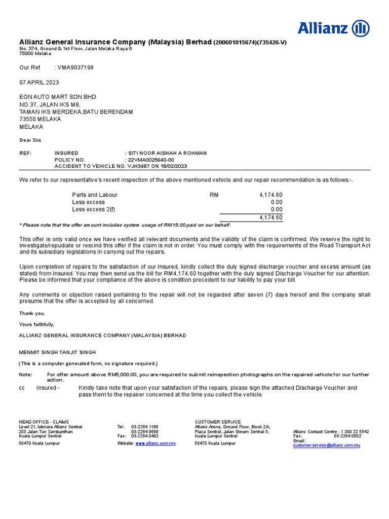 Contoh DV | PDF | Insurance | Motor Vehicle