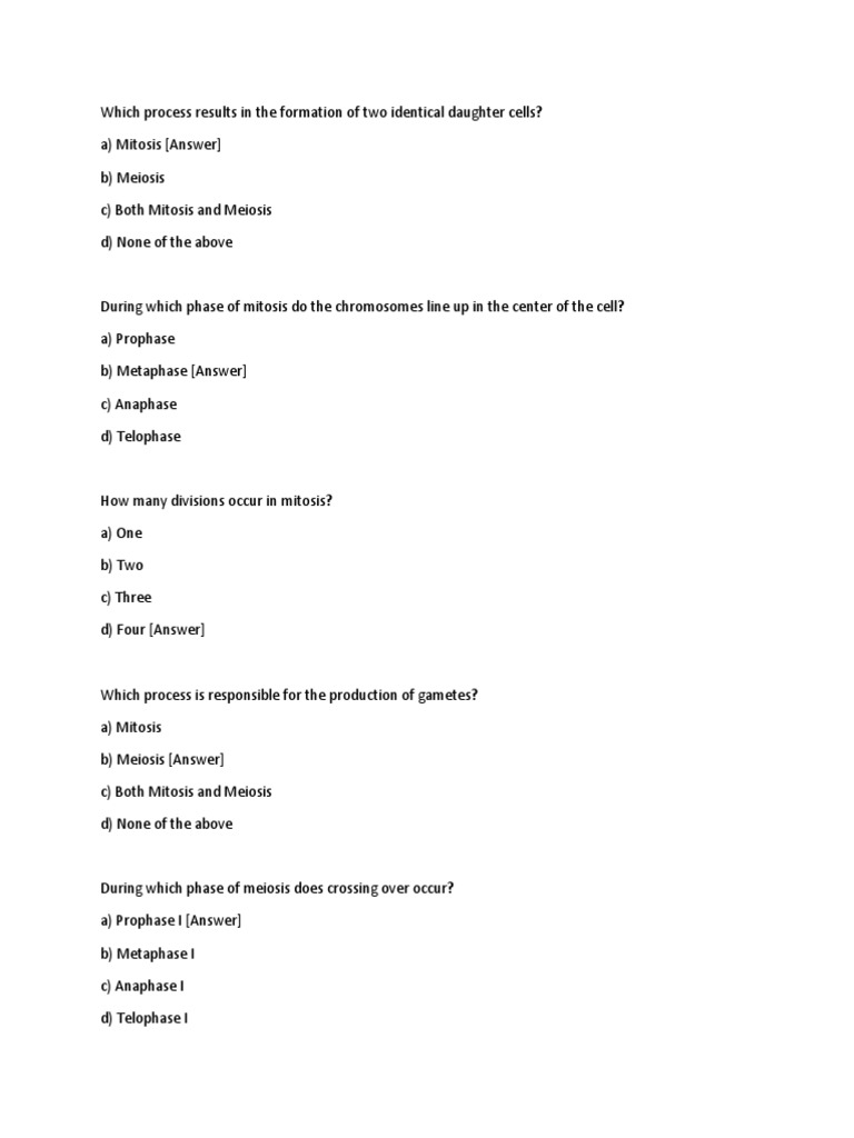 Mitosis and Meiosis Process Overview | PDF | Meiosis | Mitosis