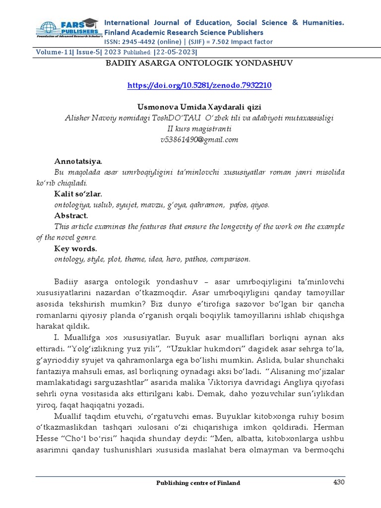 Ontologiya Maqola | PDF