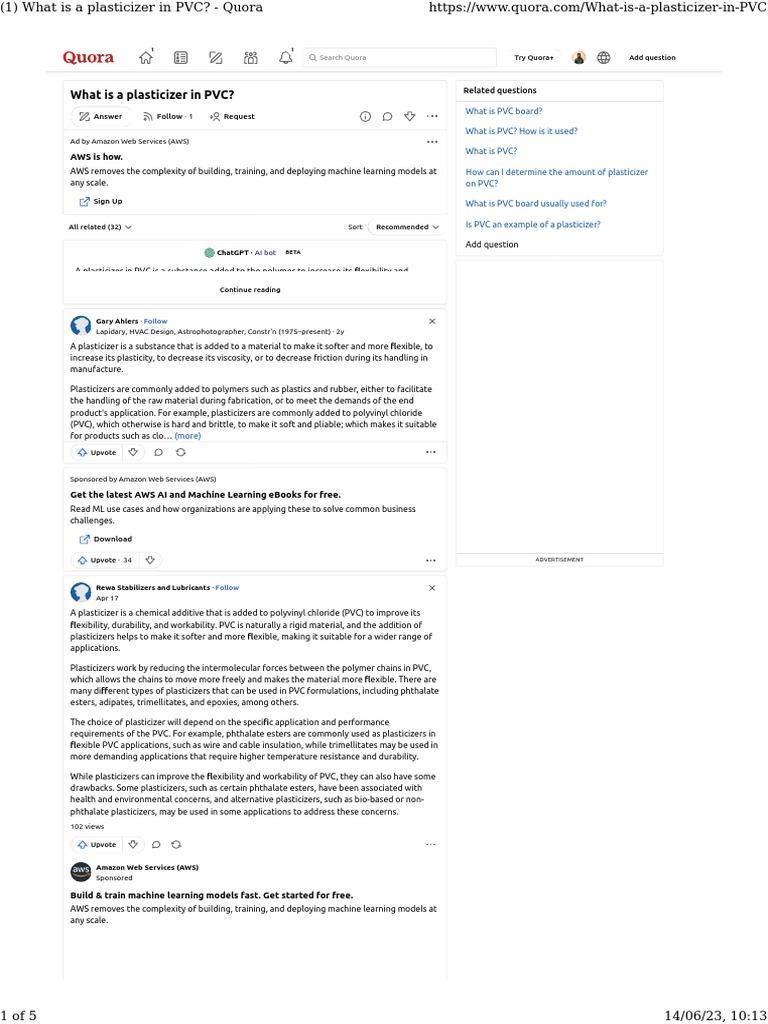 What Is A Plasticizer in PVC - Quora | PDF
