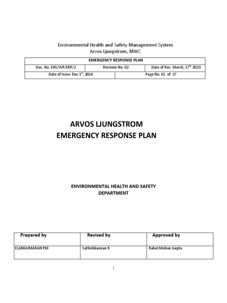 Emergency Response Plan Procedure | PDF | Emergency | Emergency Management