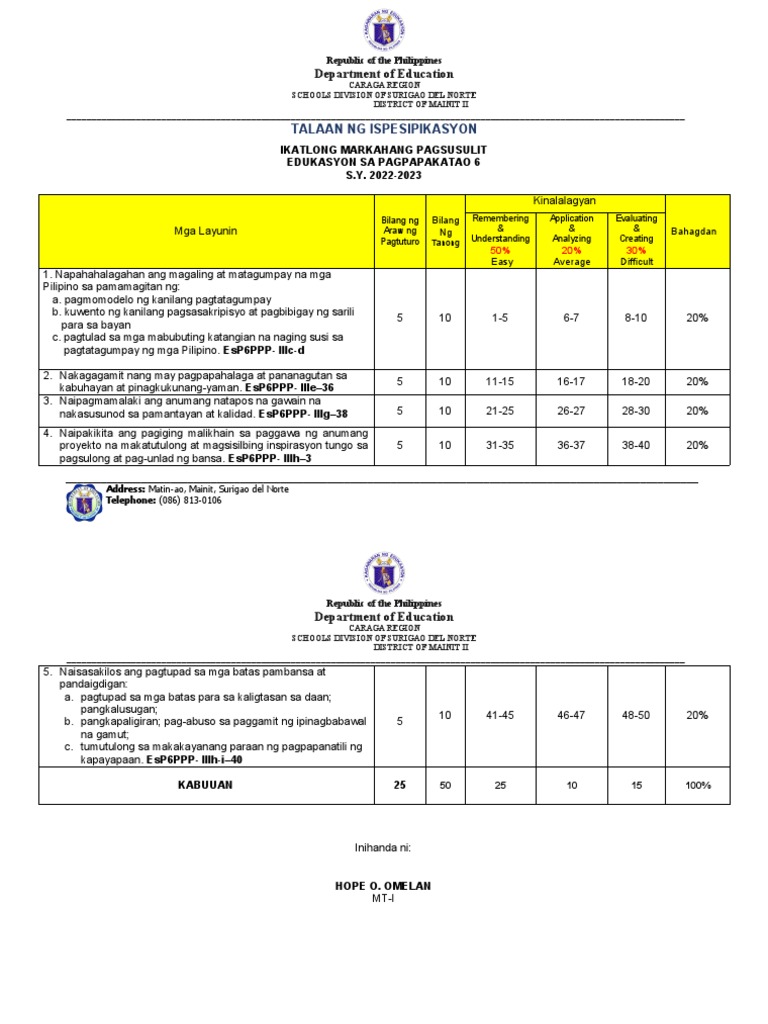 Esp 6 Tos | PDF