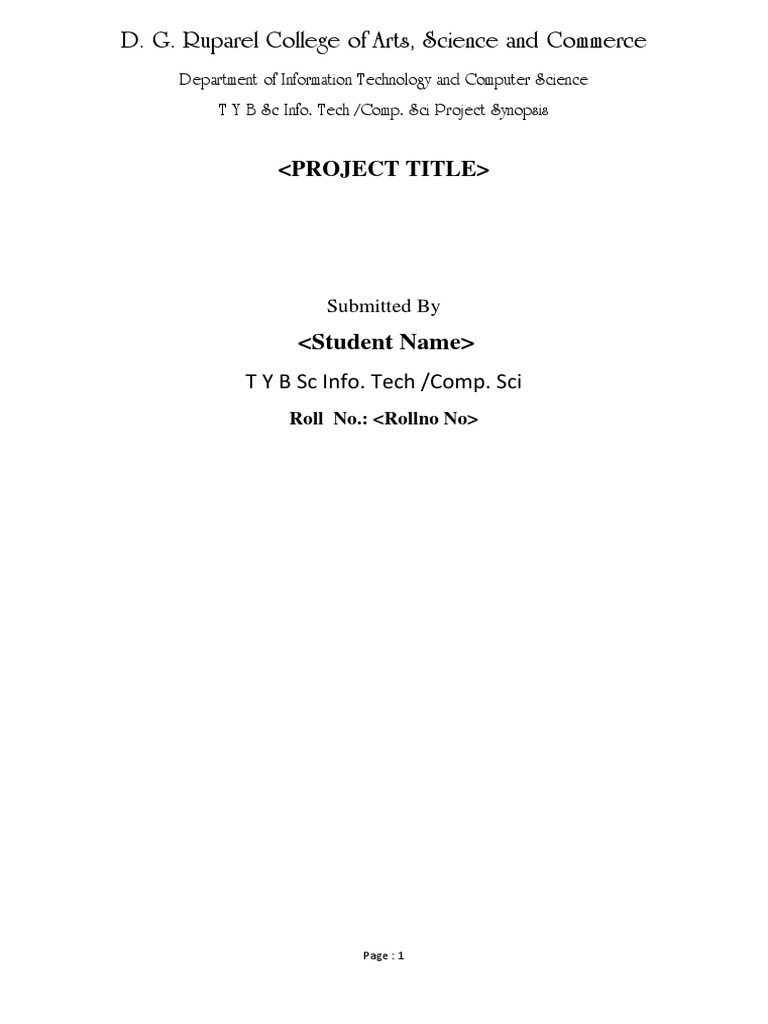 Project Synopsis Template (2) | PDF