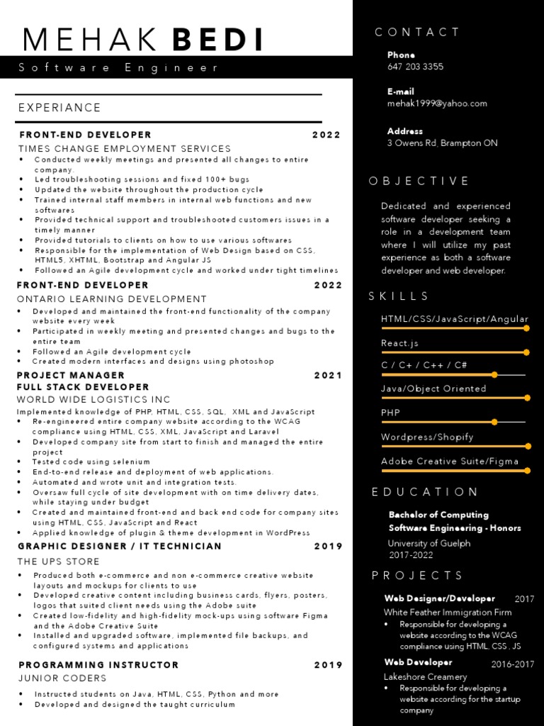Resume 2022update | PDF | Html | Software Development