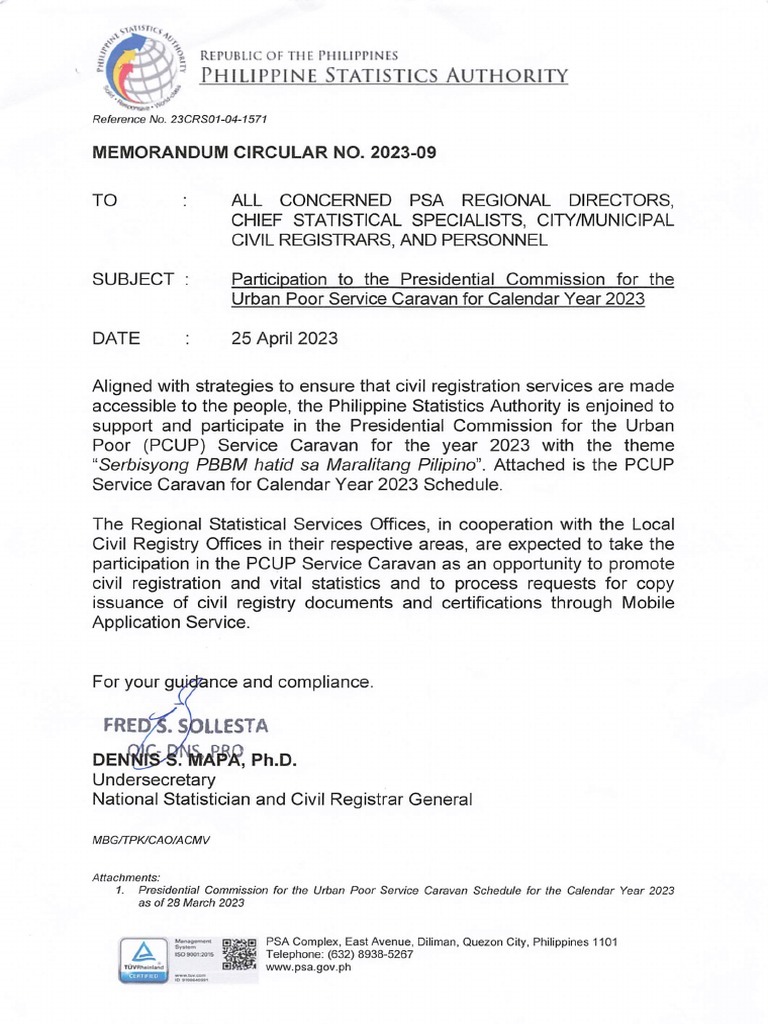 Psa MC No. 2023-09 | PDF