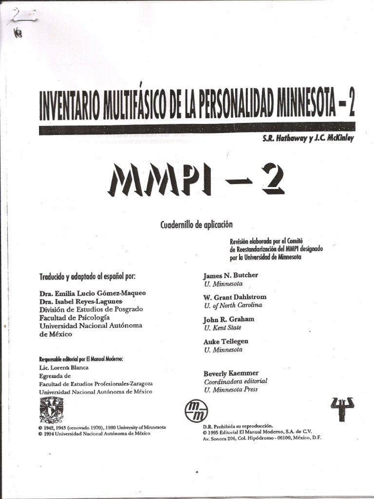 Protocolo MMPI-2 | PDF
