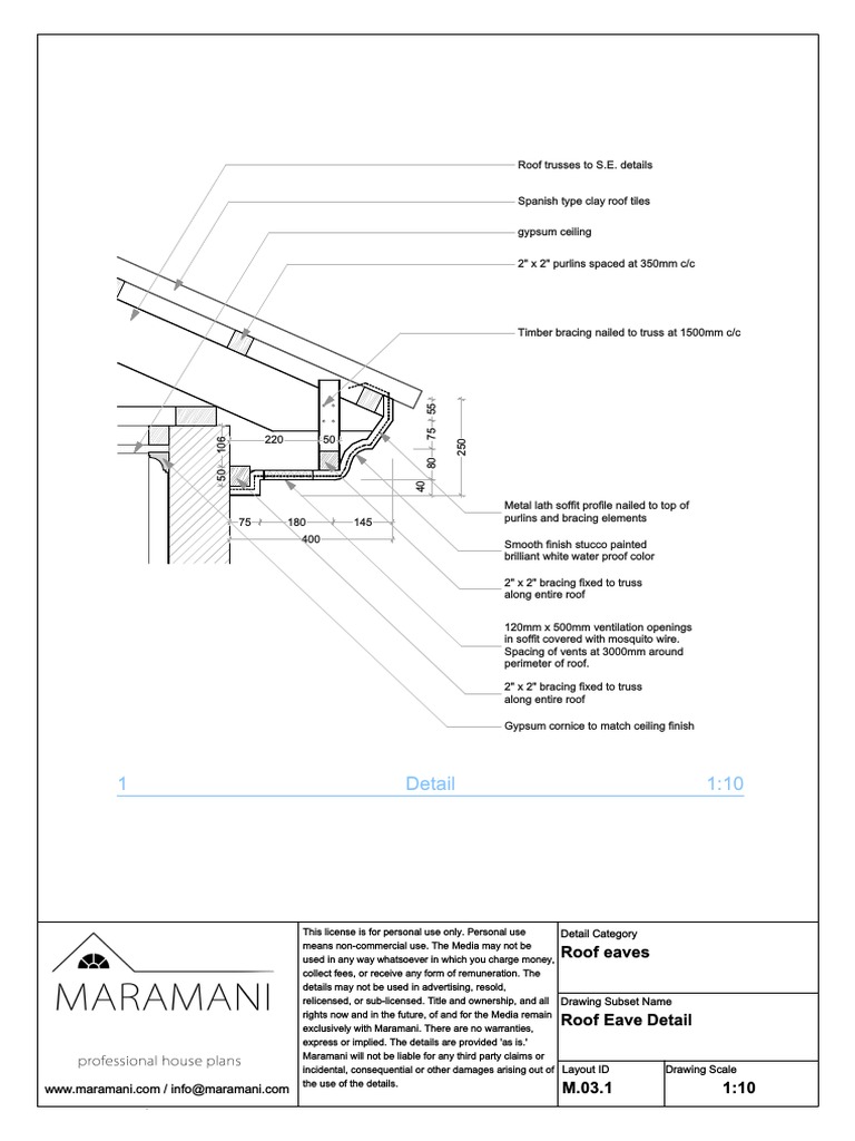 M.03.1 Roof Eave Detail | PDF | Roof | Structural Engineering